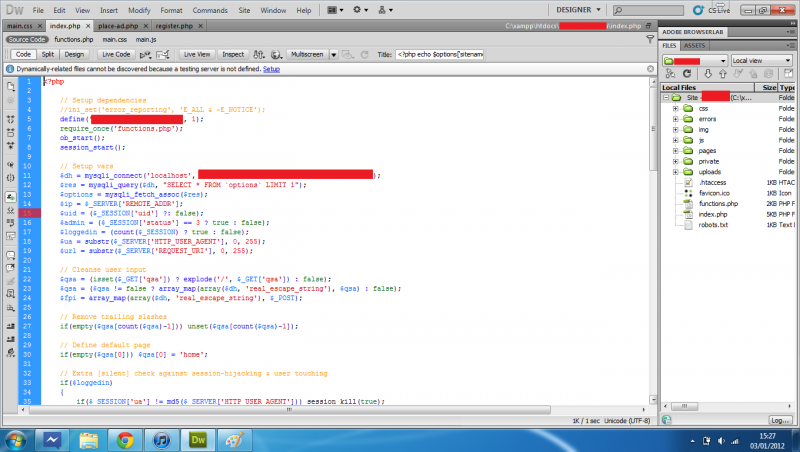 Dreamweaver lying about a syntax error - Web Design & Development - Neowin
