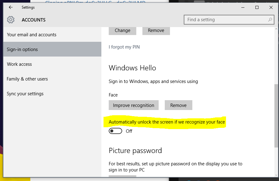 Windows 10 Hello Facial Recognition Disable Auto Login Windows Neowin