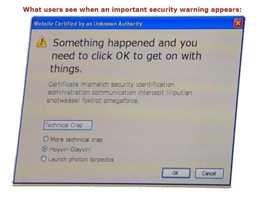 What users see when an important security warning appears! - Jokes ...