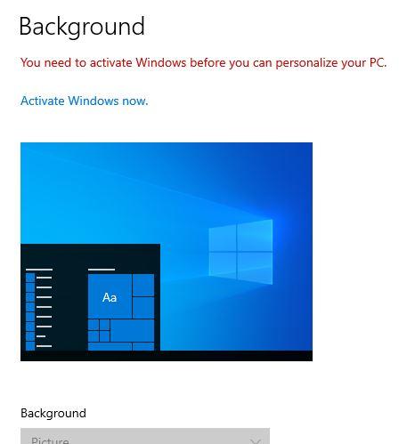 You Need To Activate Windows To Personalize