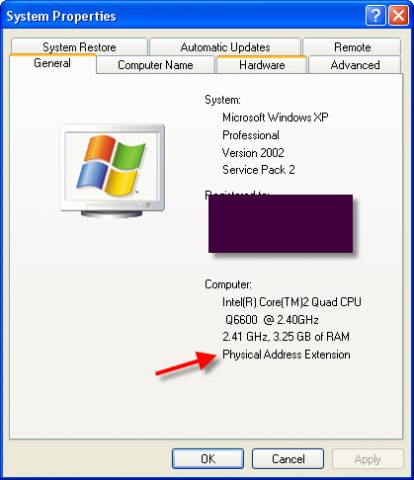 "Physical Address Extension" - Windows - Neowin