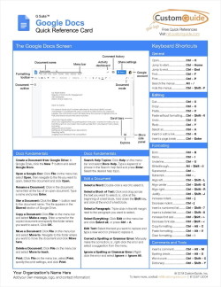 Free download: Google Docs - Quick Reference Card - Neowin