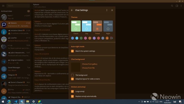 How to use dark mode and custom themes in Telegram for Android and ...
