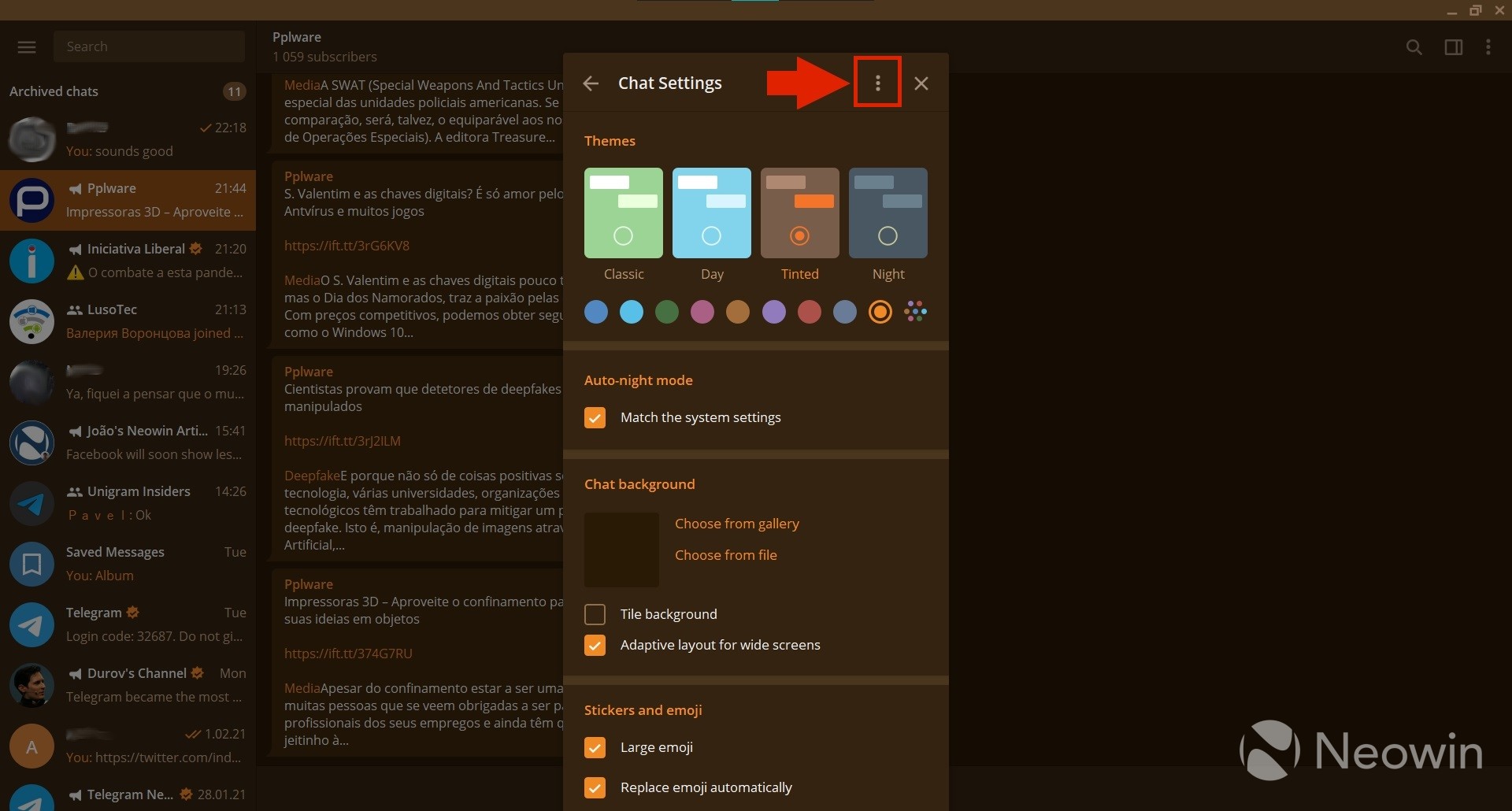 How to use dark mode and custom themes in Telegram for Android and ...