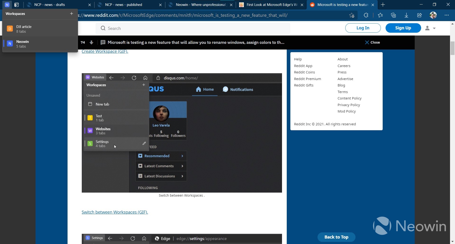 An Overview Of The New Workspaces Feature In Microsoft Edge Tekfiz Vrogue