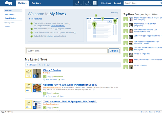 Glimpse of Digg v4 alpha - Neowin